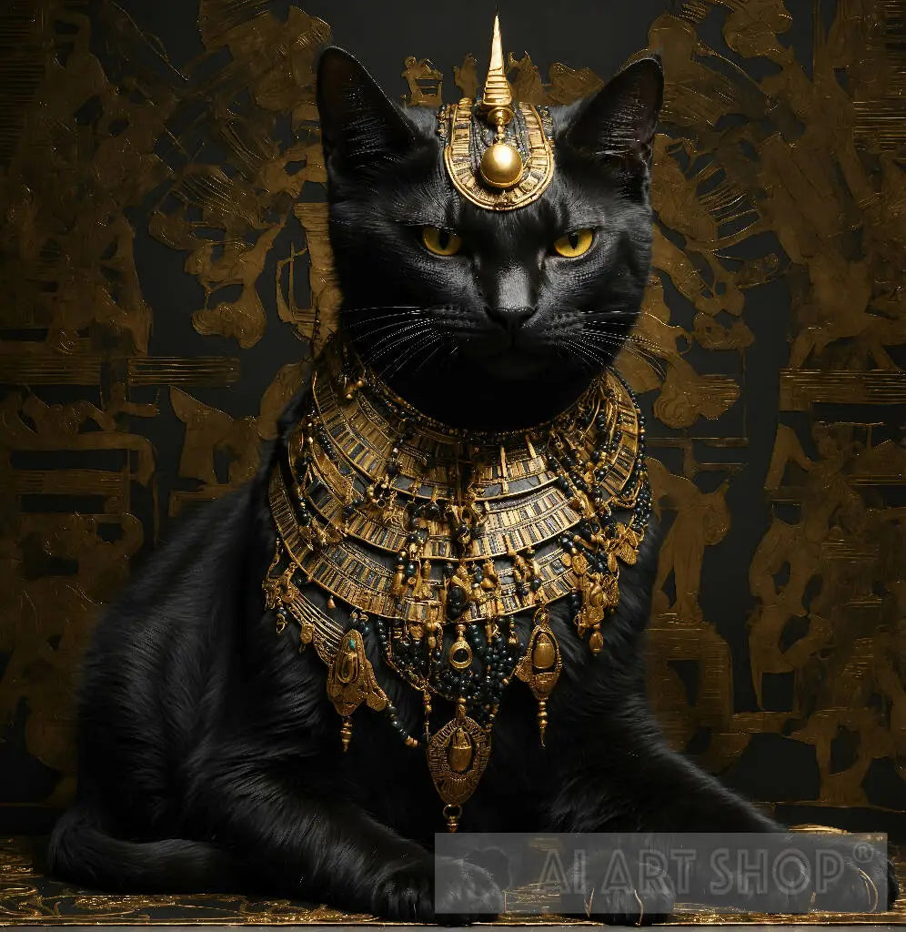 Cat . Pharaohs . black . Egyptian . Yellow. eyes