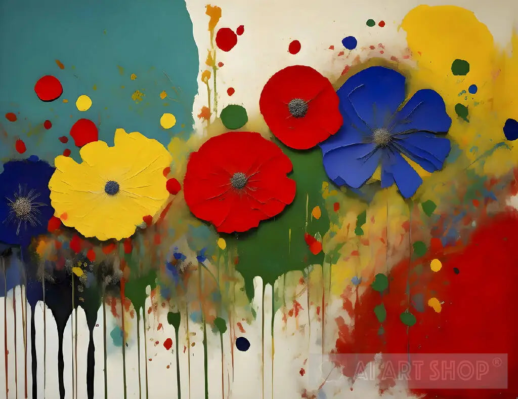 Bleeding roses abstract ai digital painting