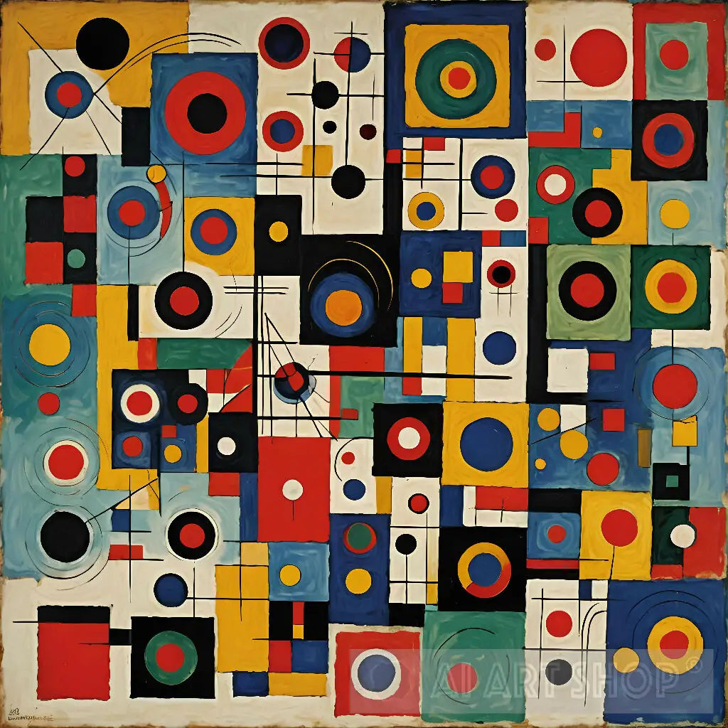 Neoplasticism-Kandinsky Art: Abstract Design, Geometric Shapes, Pri...