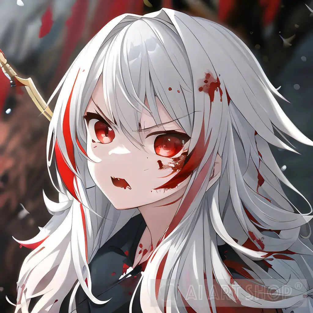 Bloody girl anime style