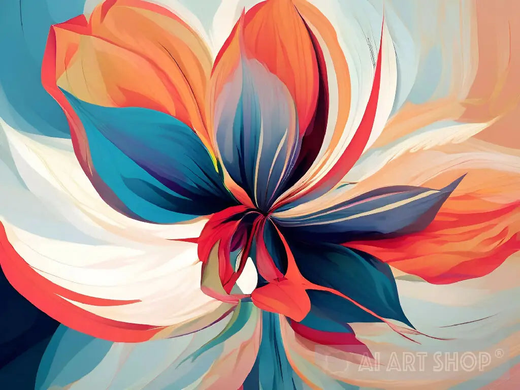 Abstract Flower Painting - Blooming in the Abstract - artist.aiarts...
