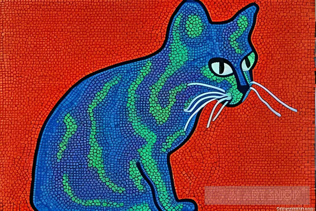 blue green cat