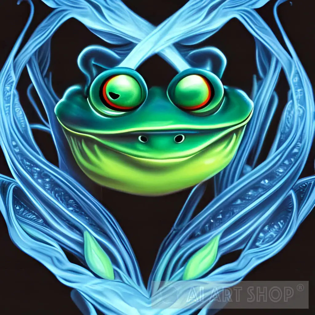 blue necklace smile frog
