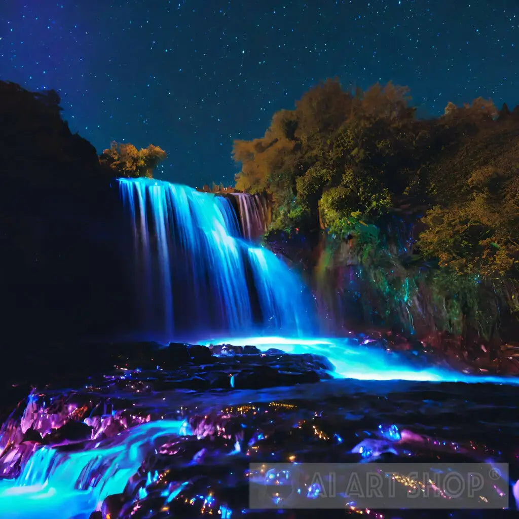 Buy “ Blue Waterfall” AI art for sale