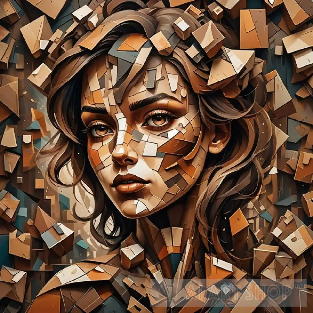 Bohemian-inspired Cubism Art of a Woman