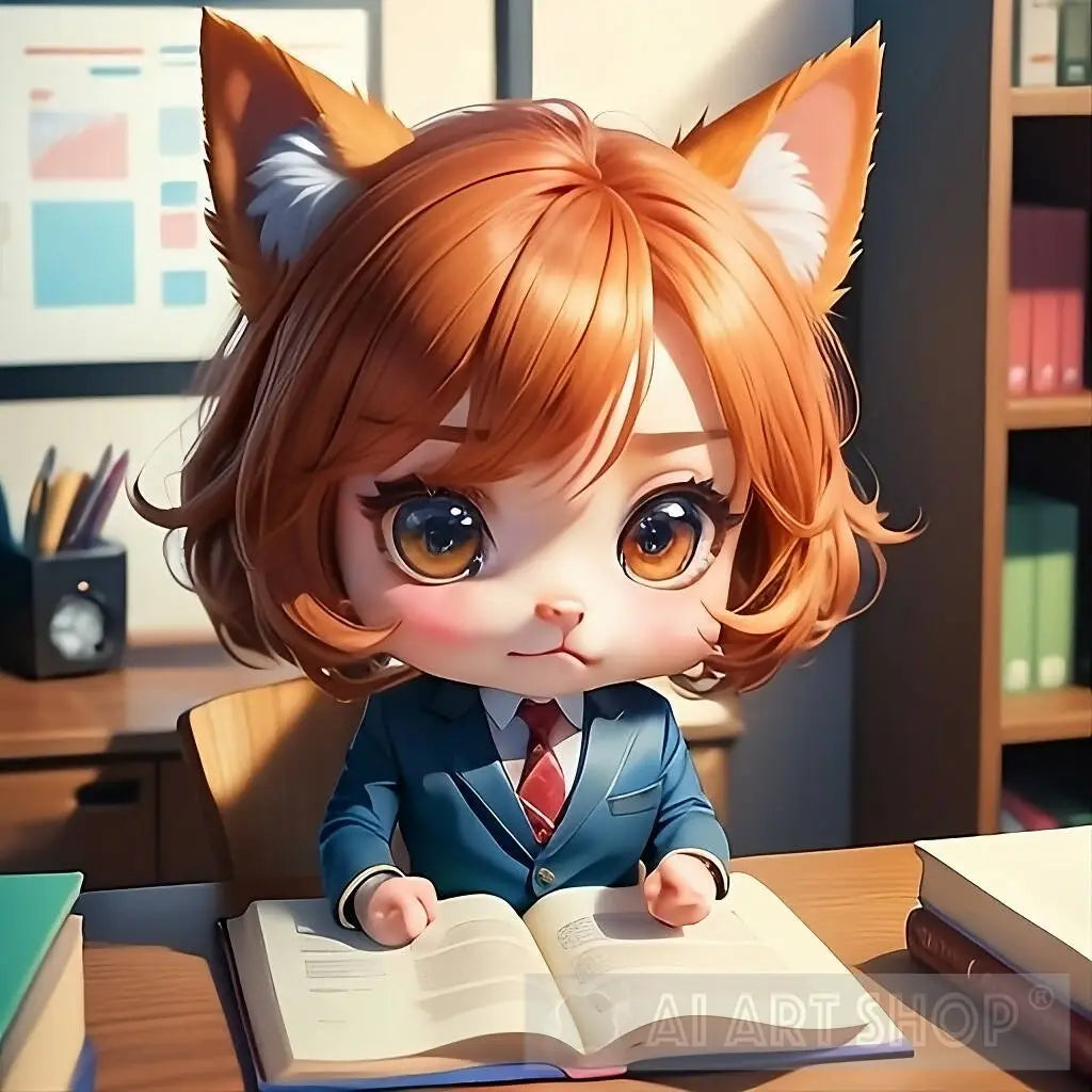 Bookworm Belle: Charming Cartoon Girl Studying in Books | Engaging ...