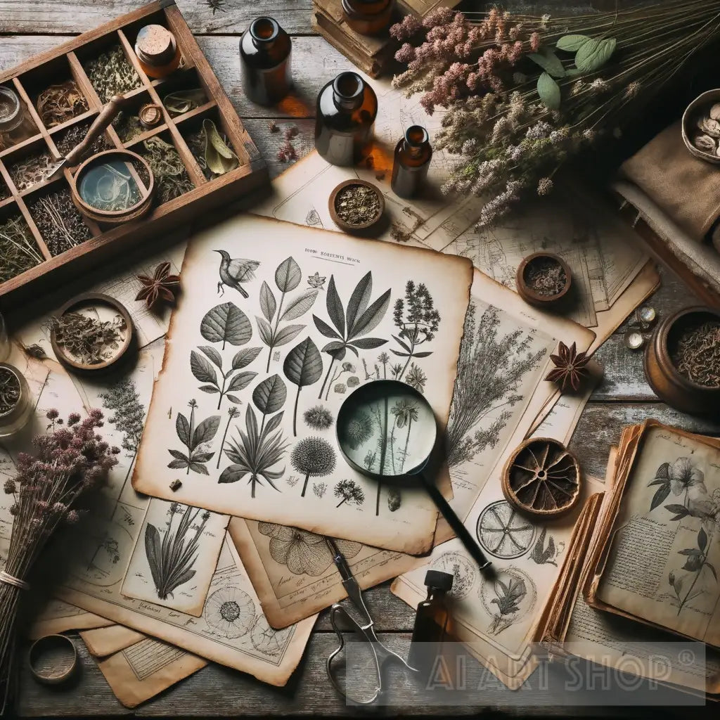 Still Life Art - Botanist's Curiosities: Nature's Narratives