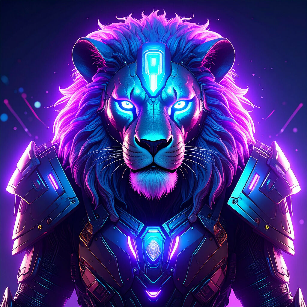 Alpha Cyber Beast – Futuristic Lion NFT