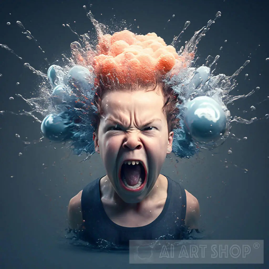 AI artwork, Bubbling Rage, digital art, high resolution, intense, d...
