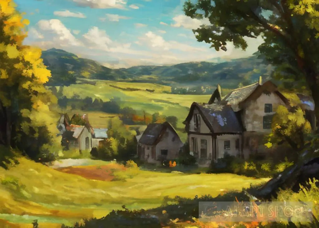 bucolic, landscape, impressionism, wall art