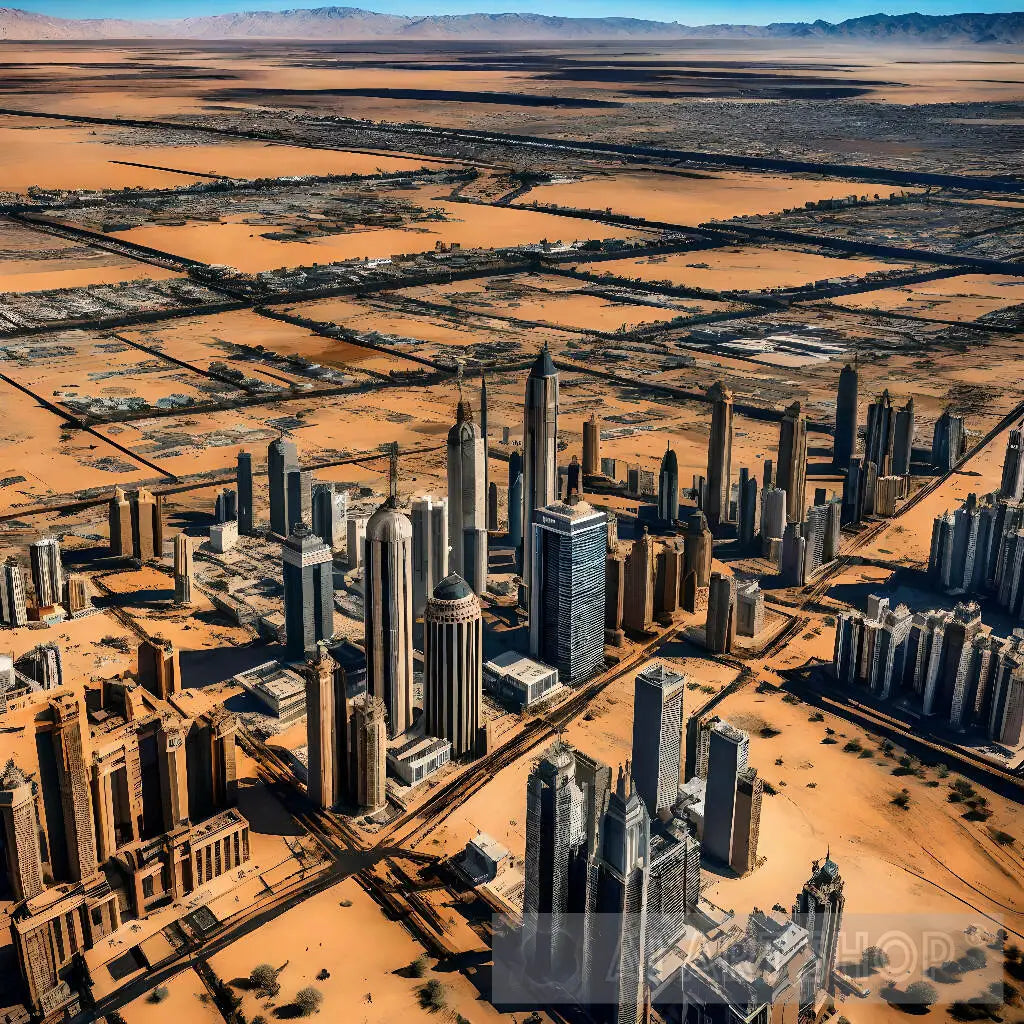Buildings in a desert