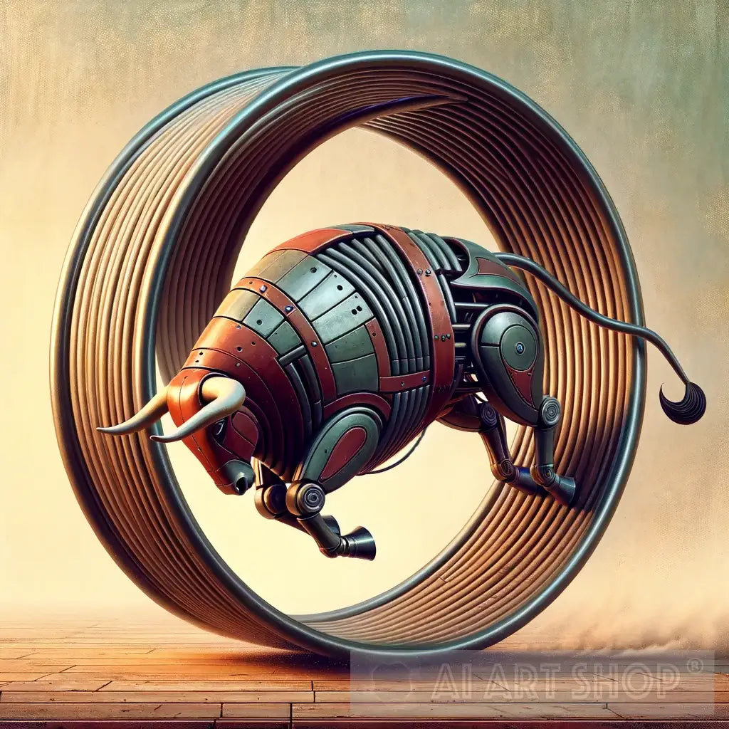 bull, rodeo, mechanical, cowboy, western, self-referential, wheel,