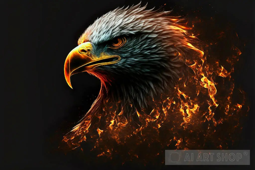 Burning , fire animal eagle
