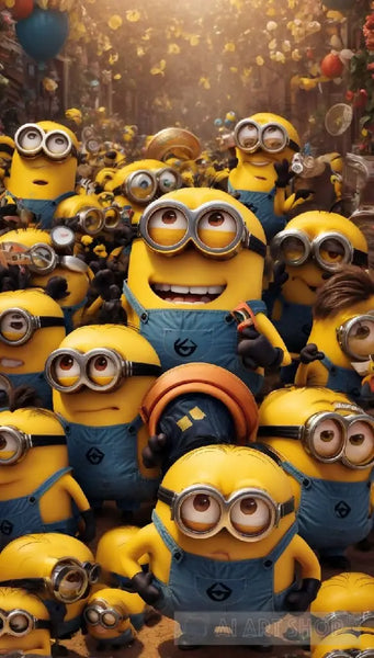 Unleashing Cheer: Happy Minions Spread Smiles