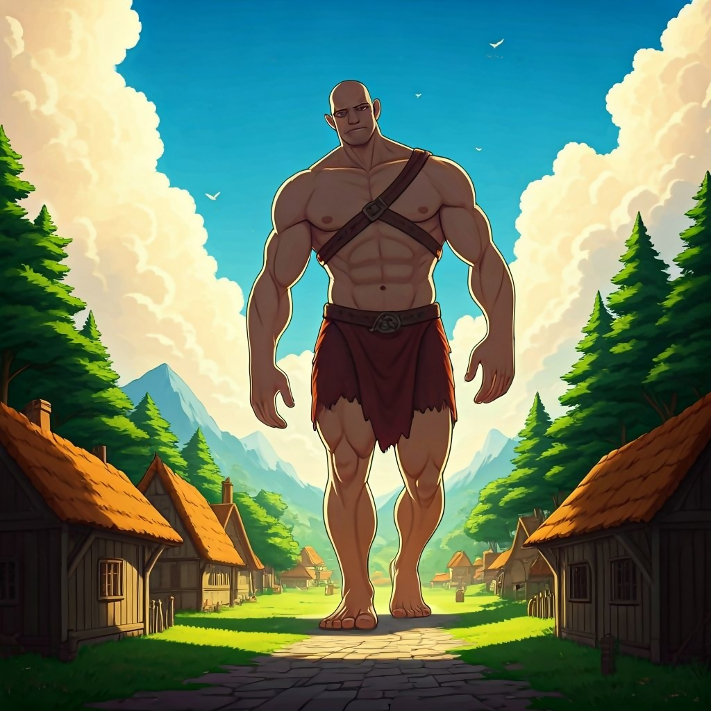 Colossal Wanderer Among Small Homes