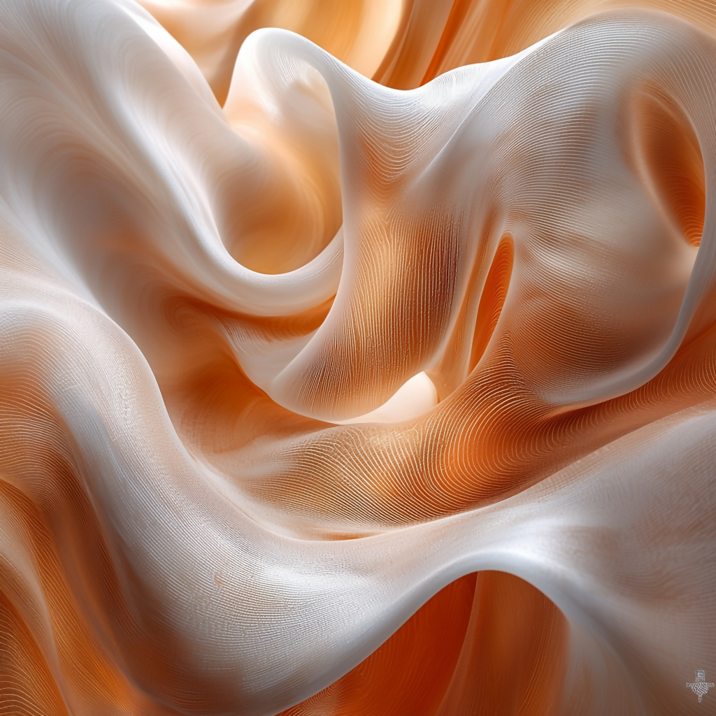 Saffron Veil Orange Abstract Art | Citrus Flowing Wall Decor