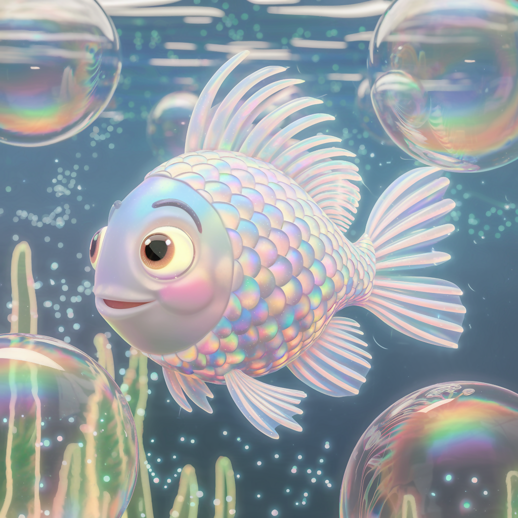 Holographic Bubble Fish art