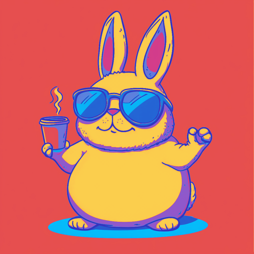 Smooth Sip Bunny – Espresso & Attitude | Cool Coffee Cartoon Art