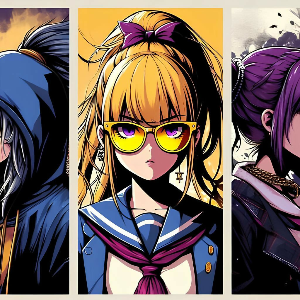 stylish girls in manga style 2