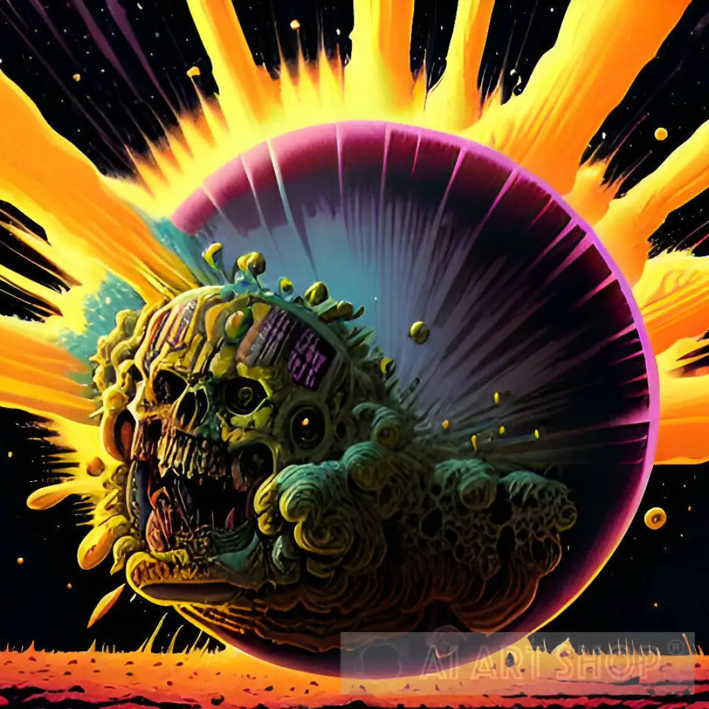 Album cover head melted world earth rock