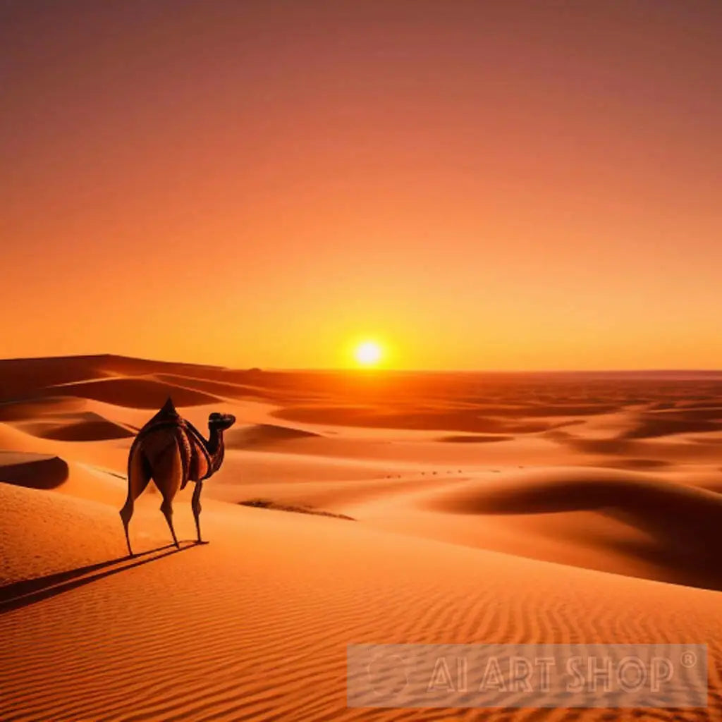 Camel in Sun and Sand