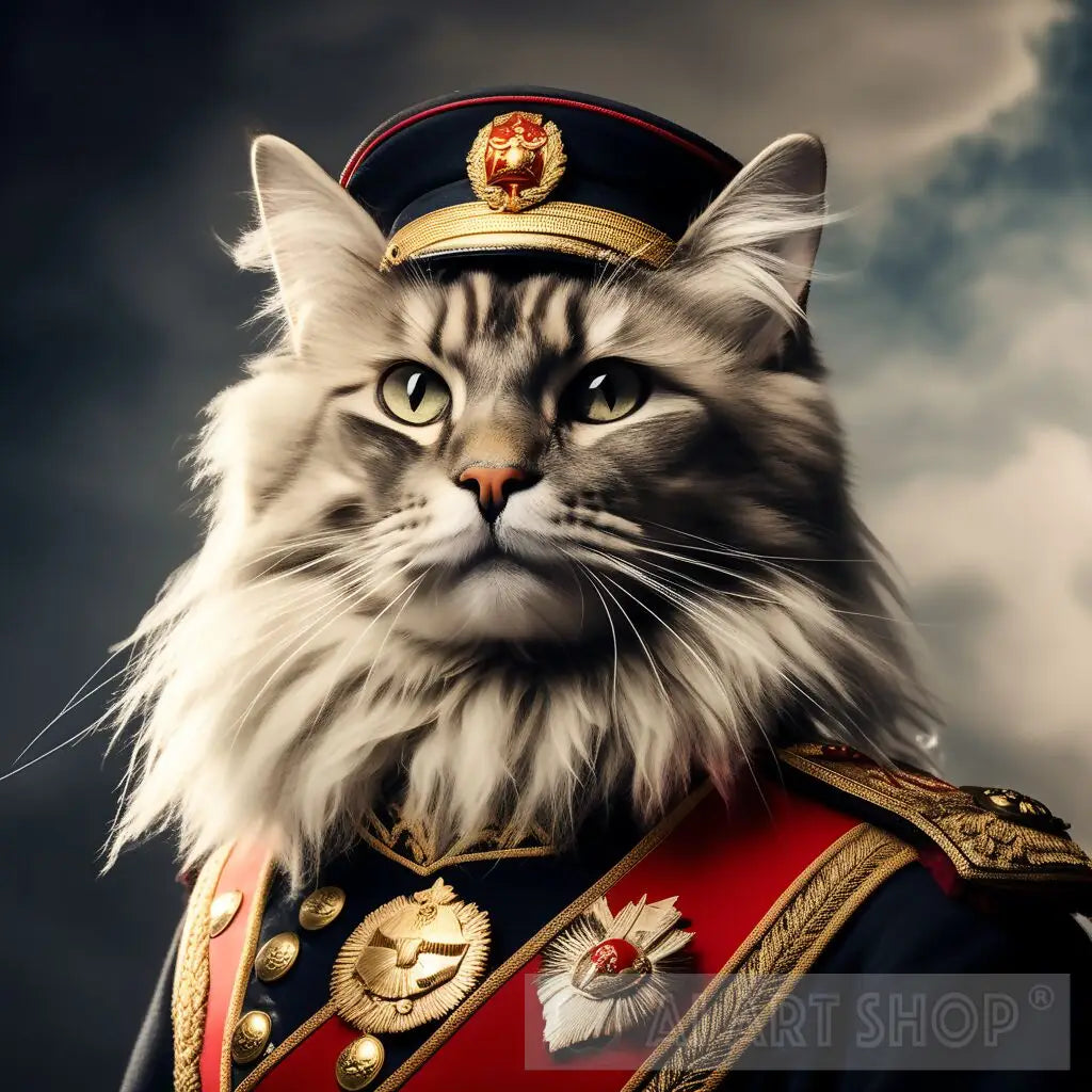 Cat as a Montenegrin general.
