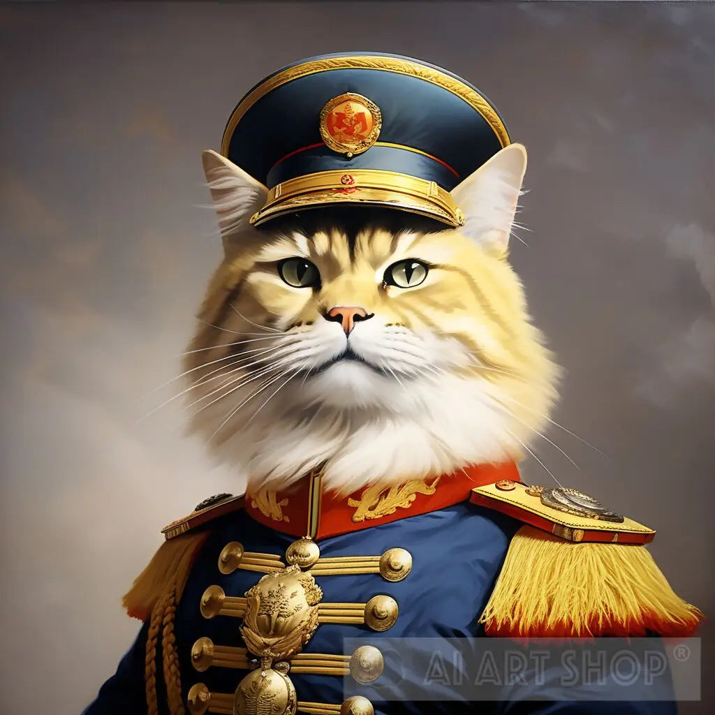 Cat as Chinese general.