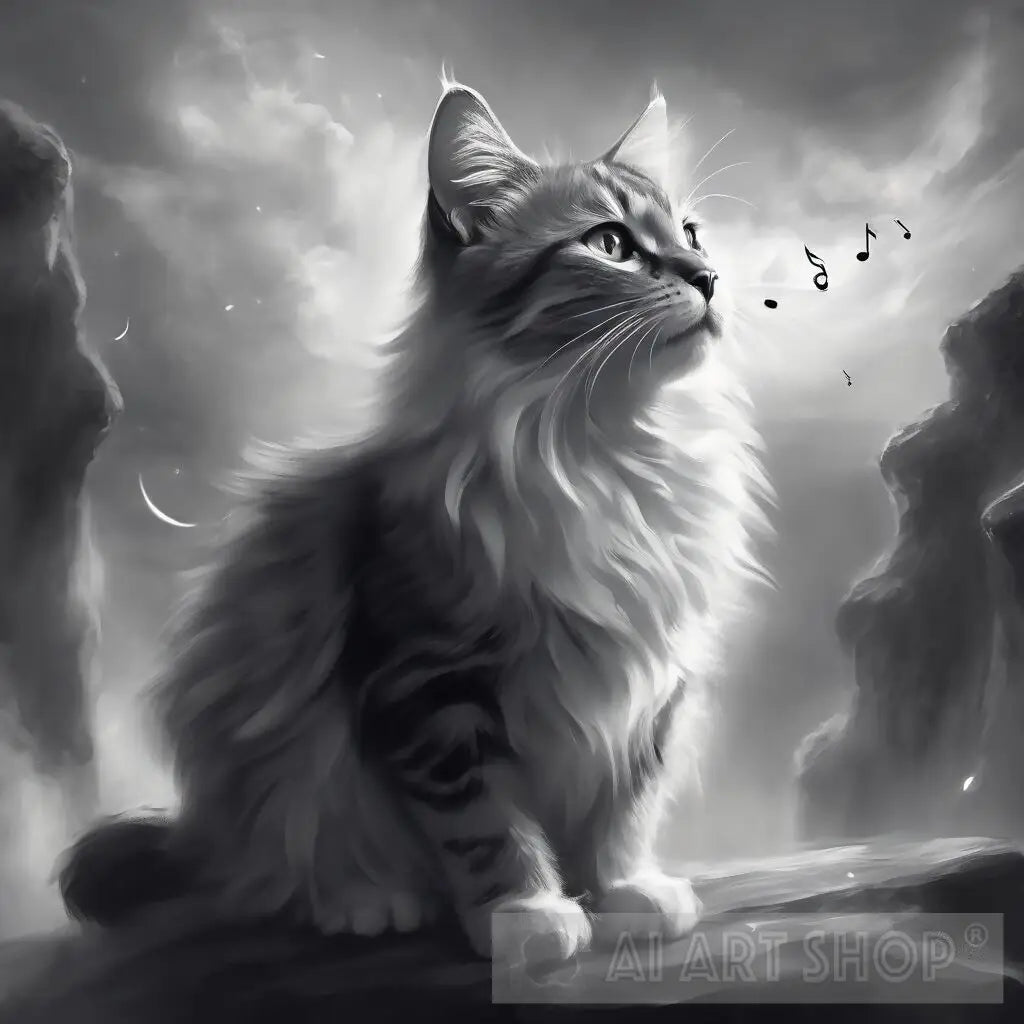 Cat is singing.