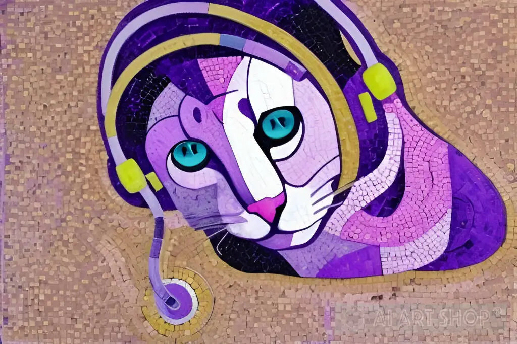 cat listens to music