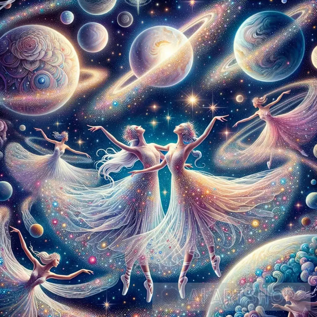 Illustration - Celestial Waltz: Dance of the Cosmos