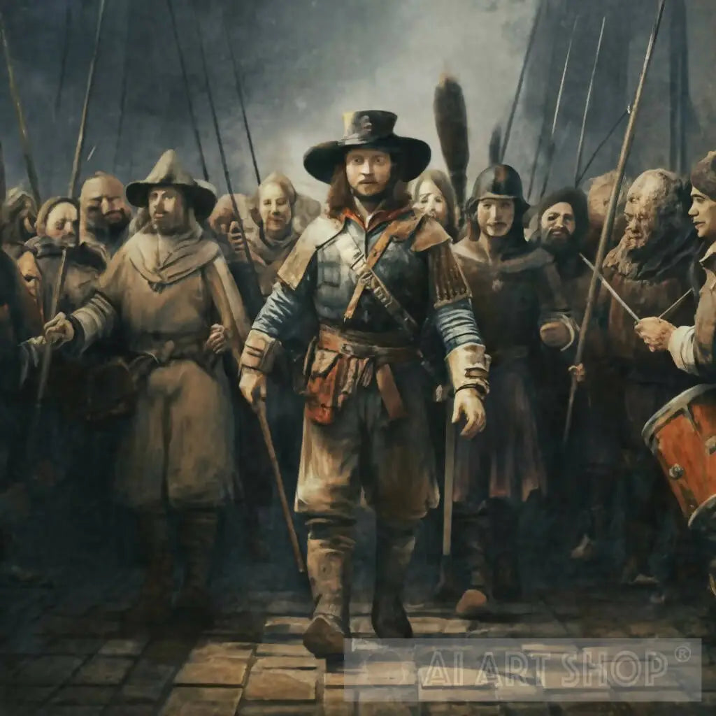 Charcoal painting "Night Watch"