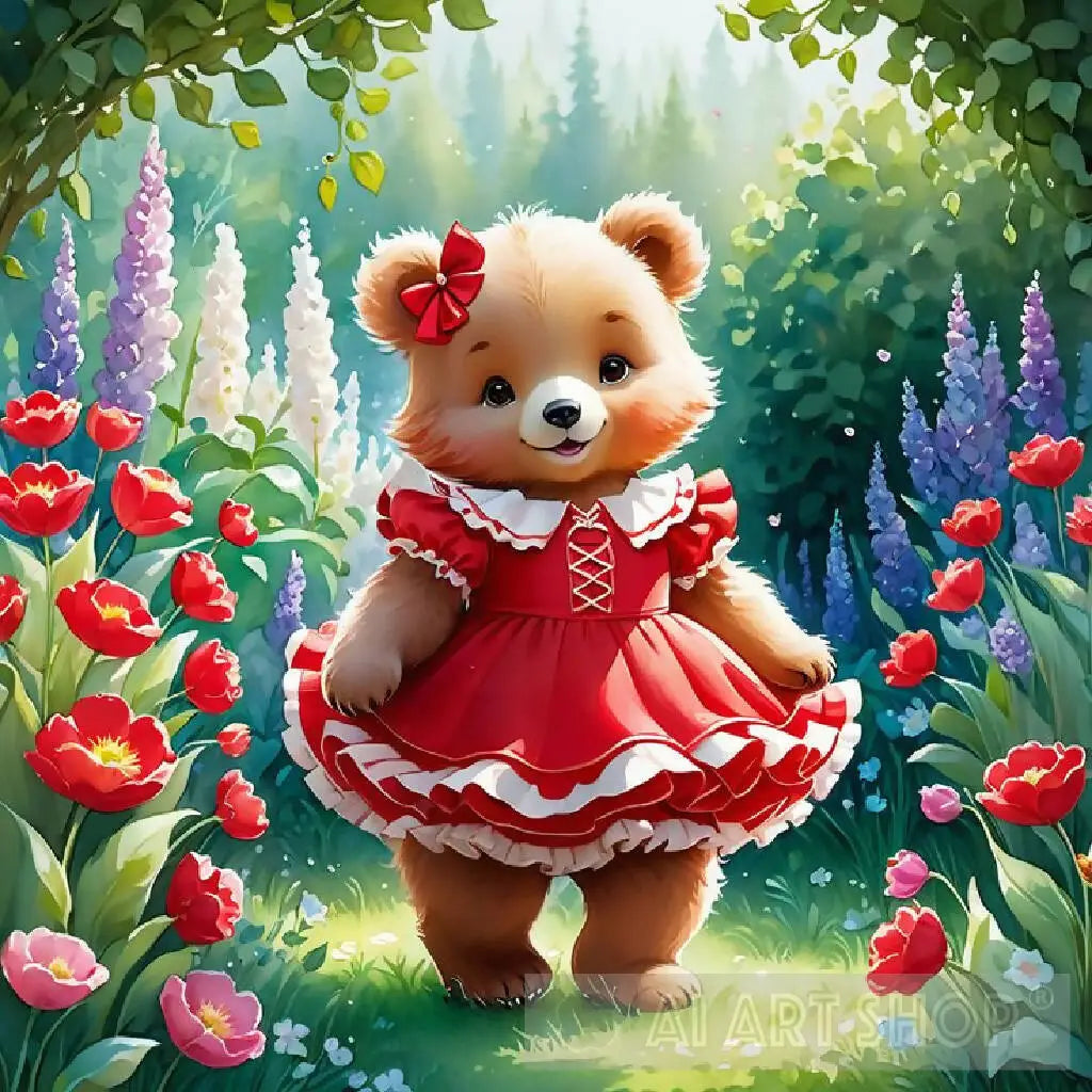 Charming Teddy Serene Scene Innocence and Elegance