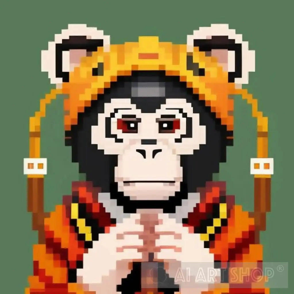 Lively monkey Fashionable attire Diamond-studded jacket Stylish hat...
