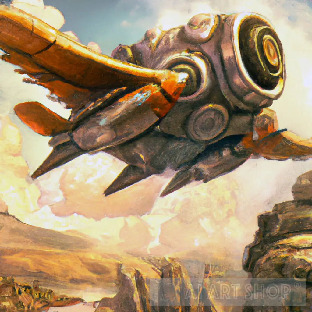 Cartoon bomber airplane AI art painting
