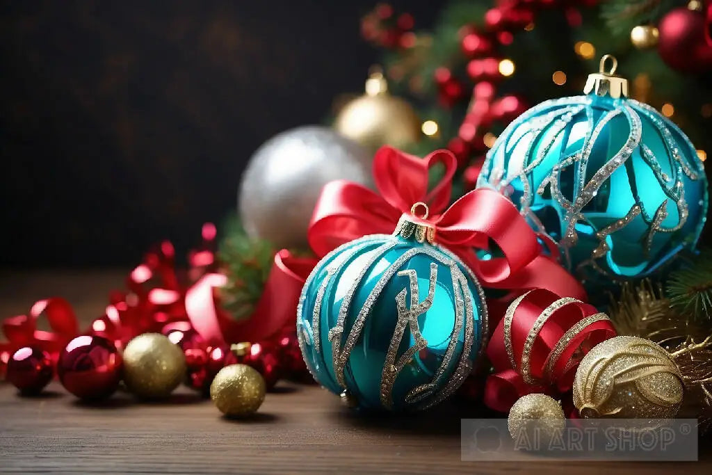 Christmas ribbon christmas ball decoration backgroundHome decor