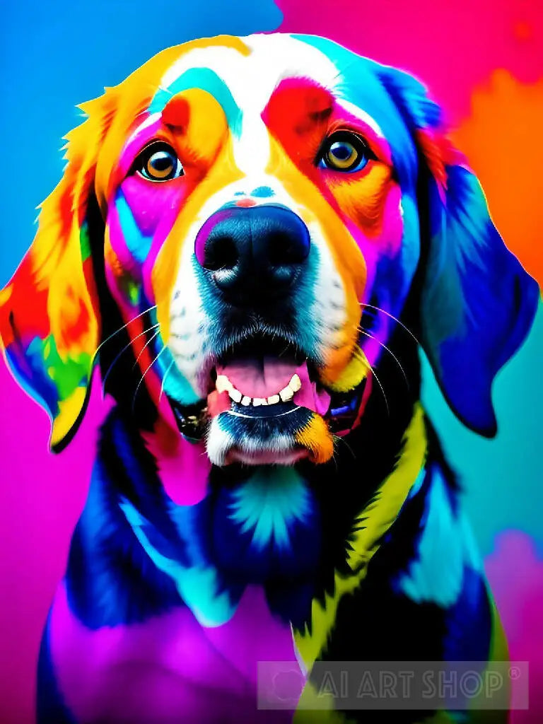 dog rainbow chroma color colorful