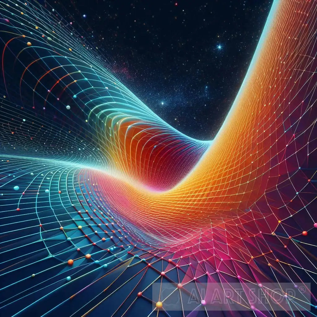 Space curvature, 3D visualization, Cosmic art, Kaleidoscope, Colorf...