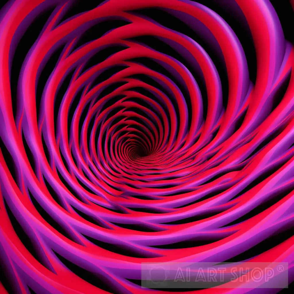 Chromatic Mirage: A Hypnotic Optical Illusion in Red, Pink, and Purple