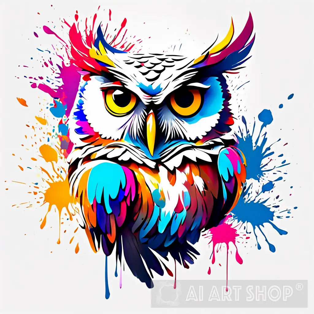 Chromatic Owl - Abstract Animal Art By AI Artz