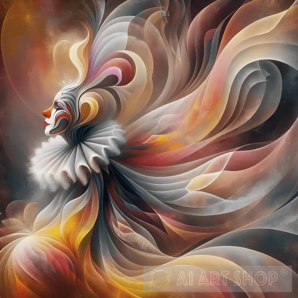 A vivid explosion of colors, Image of a Clown.