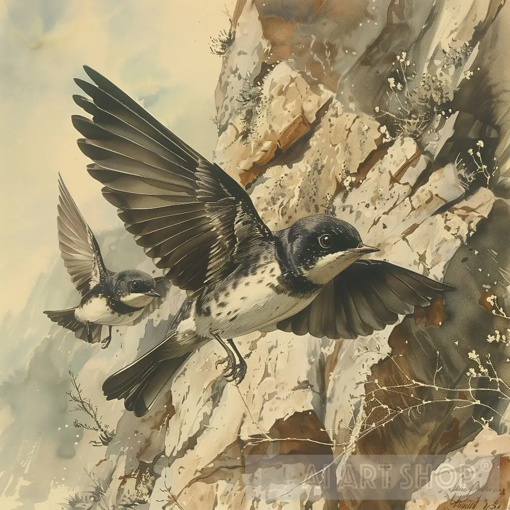 Swift, Cliffside, Dynamic Soaring, Bird Wings, Feather Patterns, Ru...