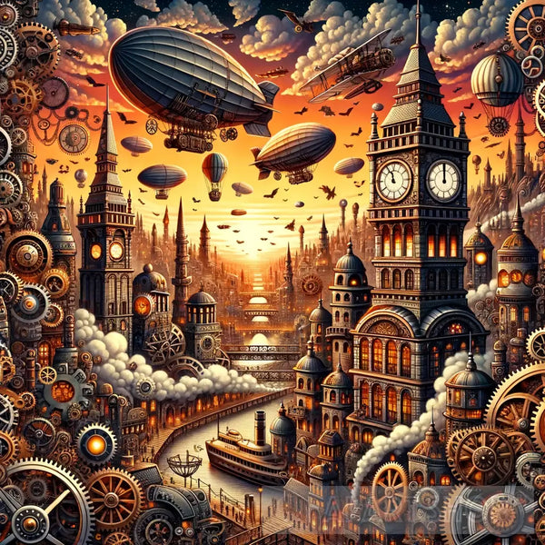 Illustration - Clockwork Metropolis: Steampunk Splendor