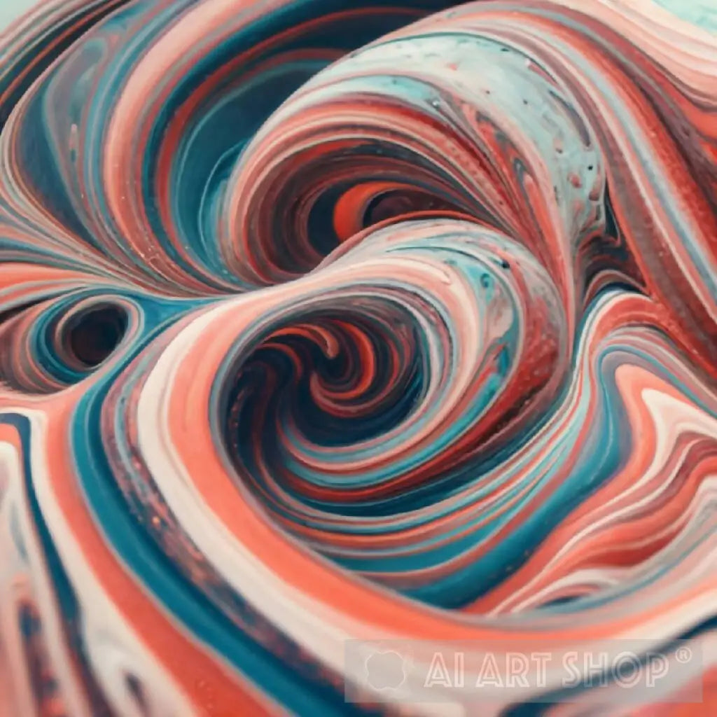 Close-up of colorful wave of tangled paint abstract art