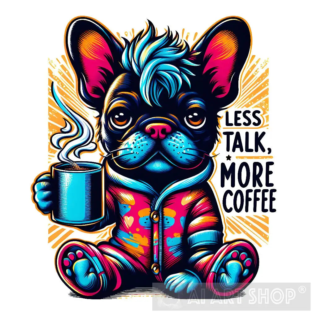 Coffee Lover's Motto: Less Talk More Coffee Wall Art - Stylish ...