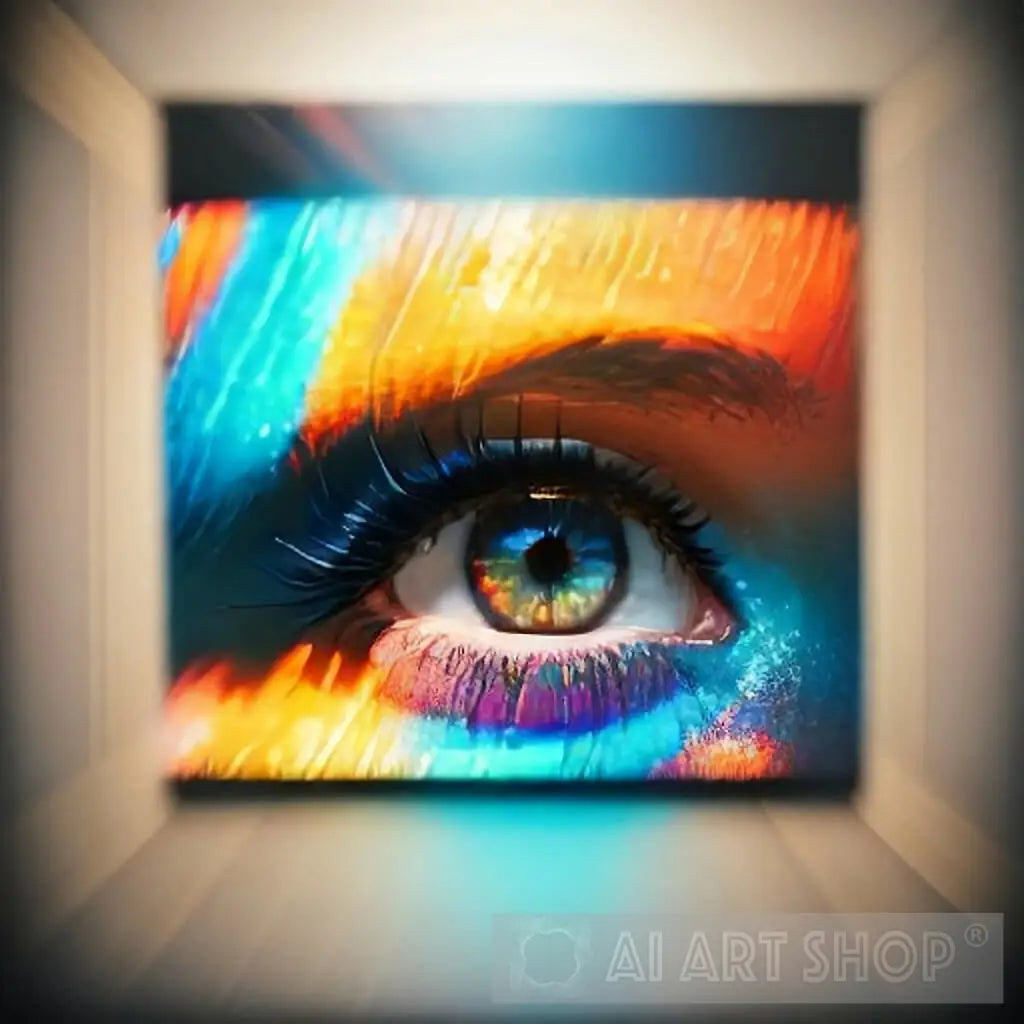 colored eye of woman