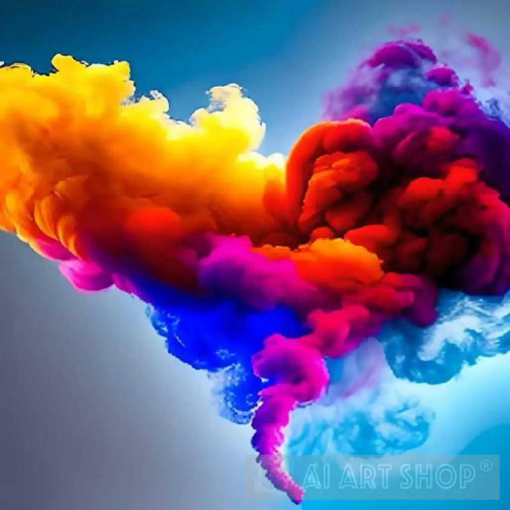 AI Art, Colored Smoke, Dancing Colored Smoke Love Lightly Carried