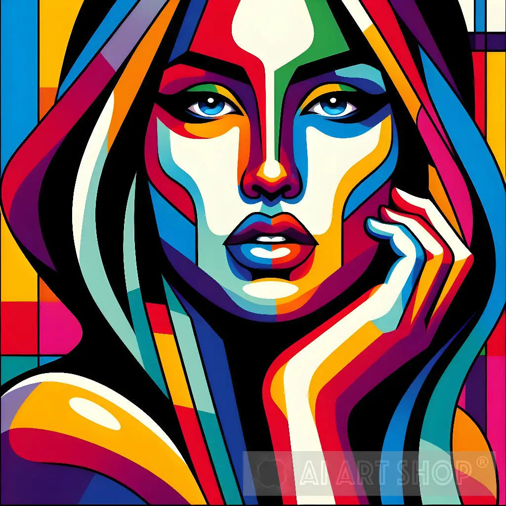 Colorful Abstract Woman Painting - Vibrant Contemporary Art for Wal...