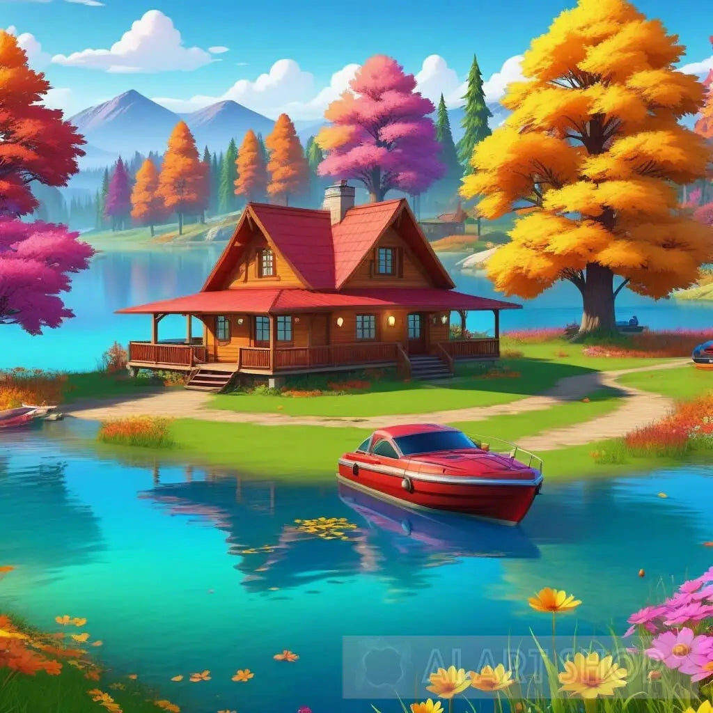 colorful, nature, landscape, trees, autumn, fall, maple trees, lake...