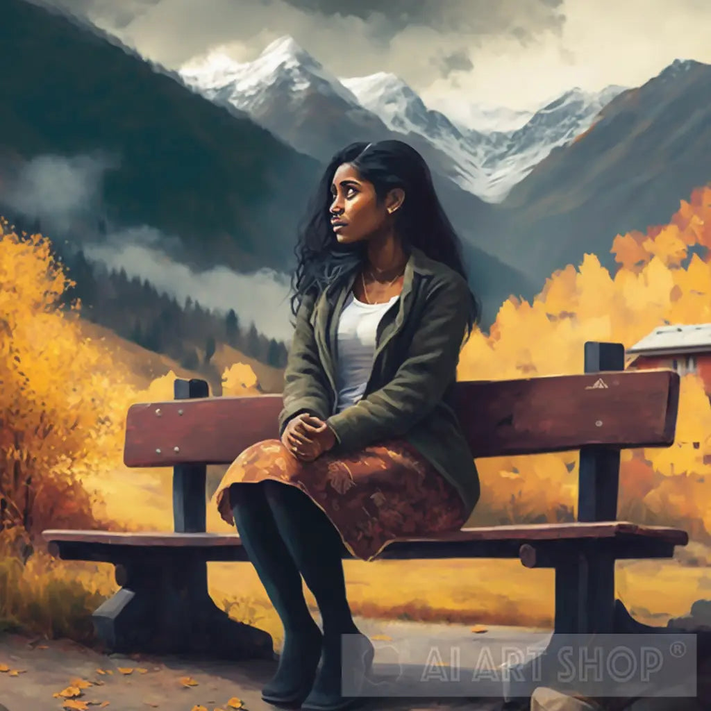 Fall, Girl, Bench