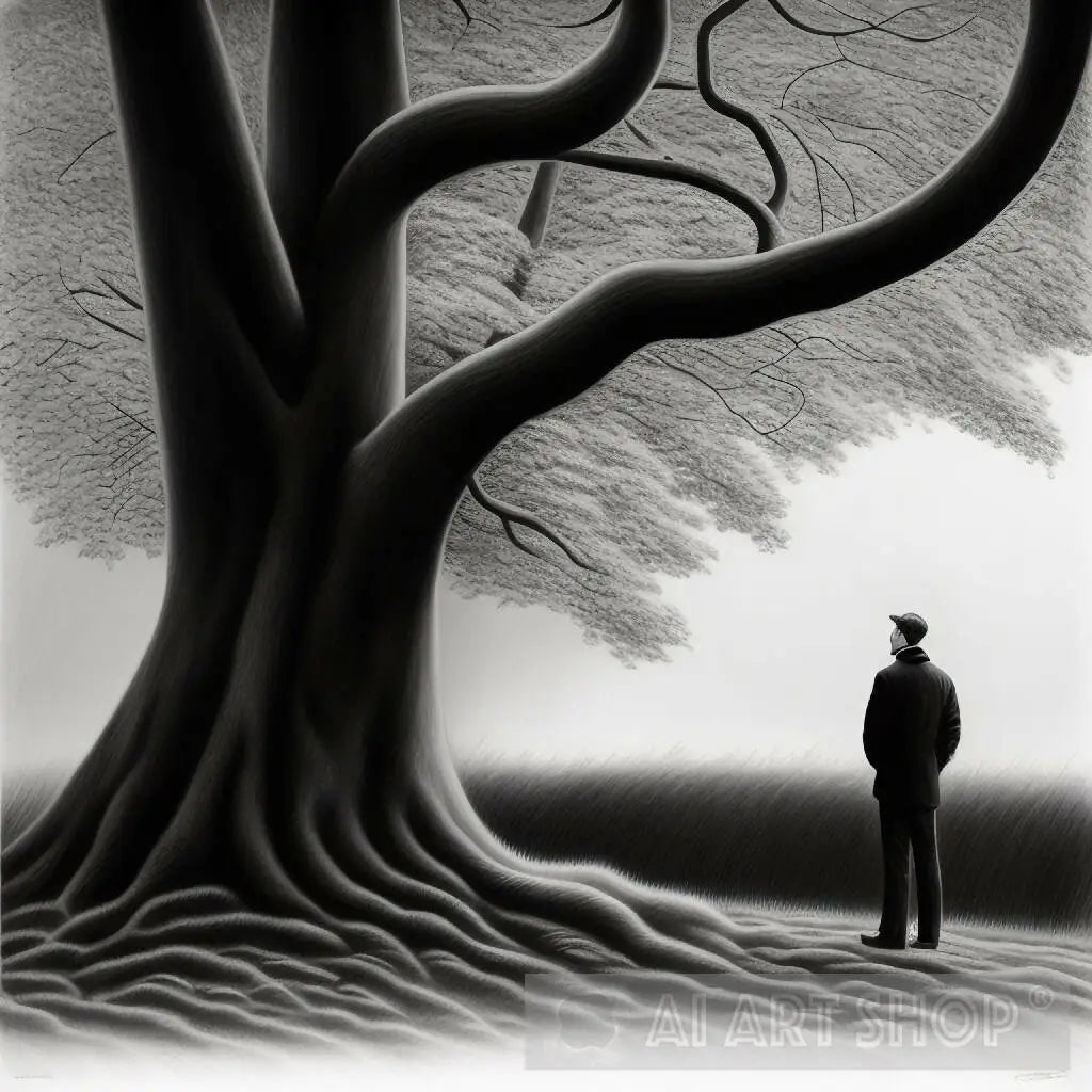 Black and White Artwork, Contemplation, Appreciation for Nature, Qu...